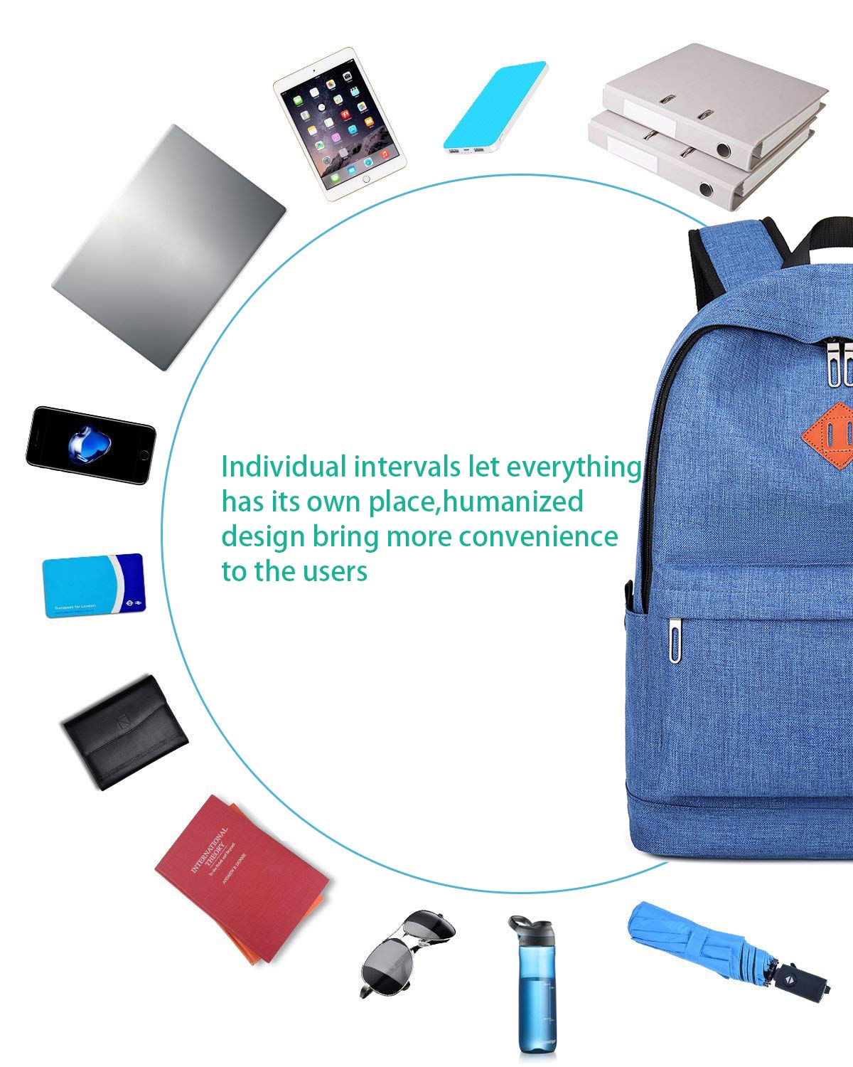 LACATTURA College Backpack, Water Resistant Laptop Rucksack