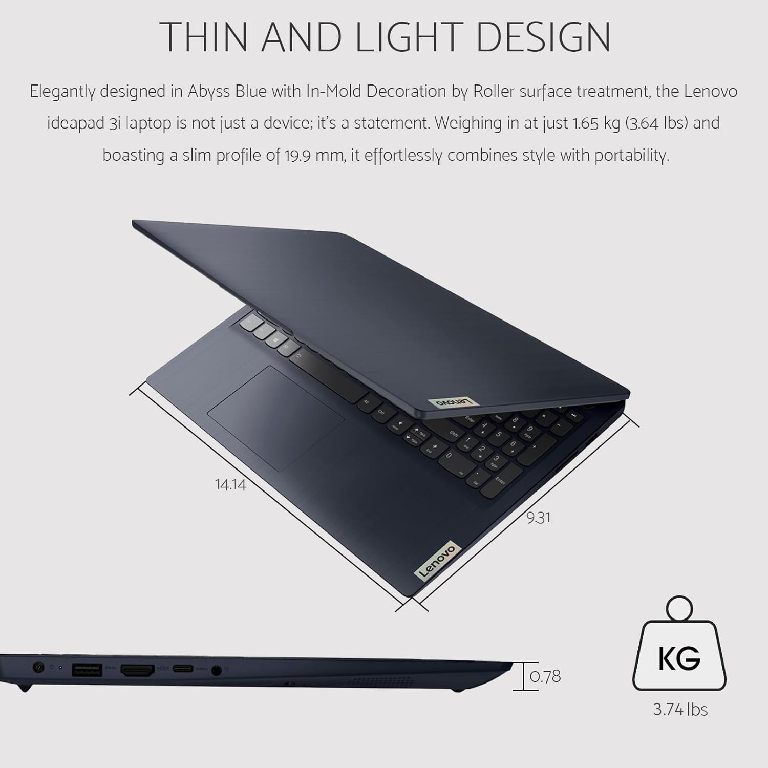 Lenovo IdeaPad 3 15.6 Inch FHD Touchscreen Business Laptop, Intel Core i5, 16GB RAM, 1TB SSD, Windows 11 Pro, HDMI, SD Card Reader, Abyss Blue, PCM