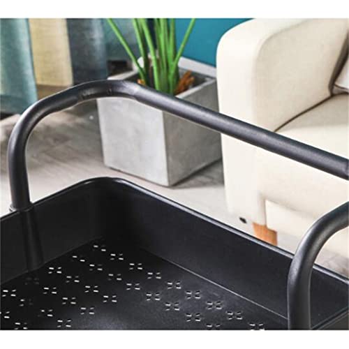 YXBDN Kitchen Bathroom Multi-Layer Storage Shelf Three Shelves Beauty Trolley with Wheels Trolley