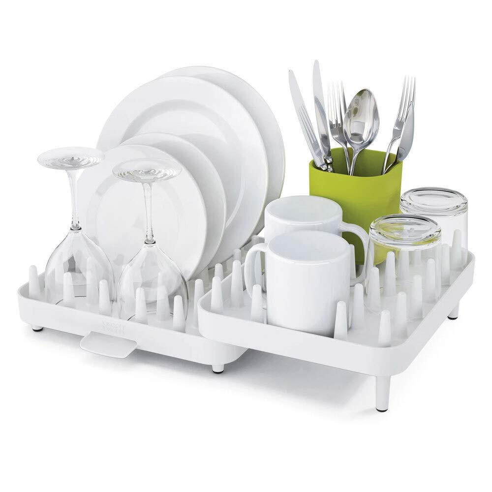 Joseph Joseph Connect Adjustable 3-Piece Dishrack, One Size, Off White/Green