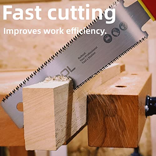 RUITOOL Japanese Hand Saw 6 Inch Pull Saw Double Edge SK5 Flexible Blade 11/17 TPI Non-slip Handle Flush Cut Saw Wood Saw for Woodworking Tools