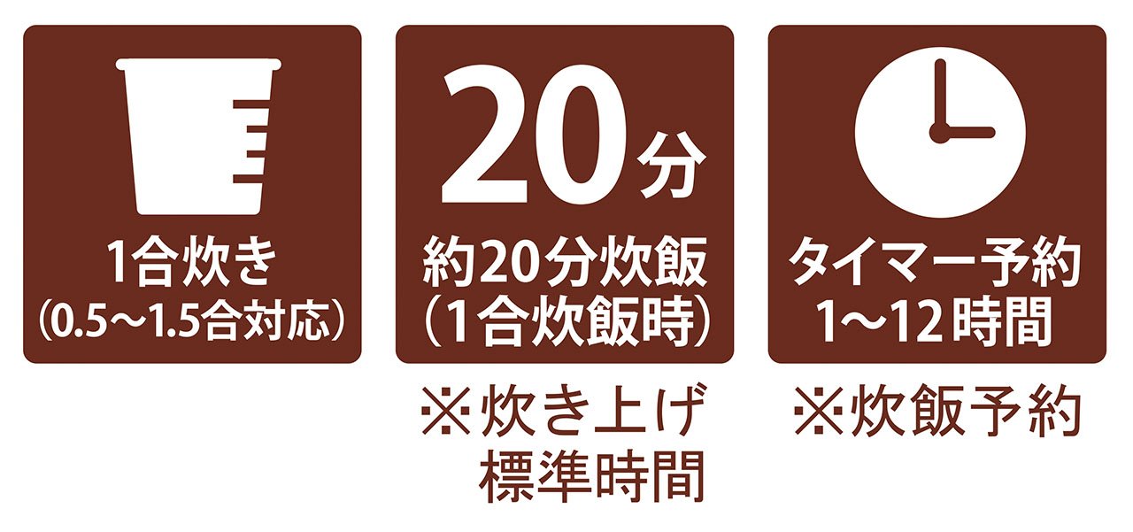 KOIZUMI Rice cooker 0.5 to 1.5 Go (about 90 ~ 270m) KSC-1511/T (Brown)