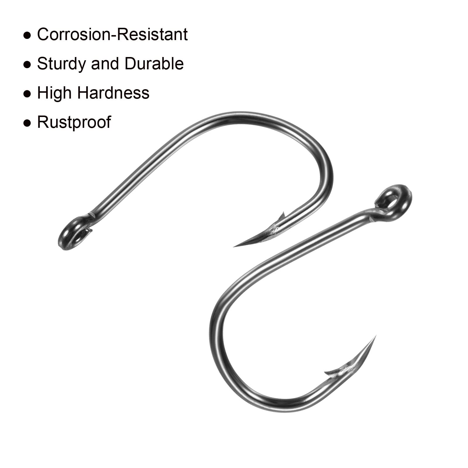 PATIKIL 10 Sizes Catfish Hooks, 100 Pack 3#-12# Claw Fish Hook Fishing Hook High Carbon Steel J Shaped with Barbs for Freshwater Saltwater, Black