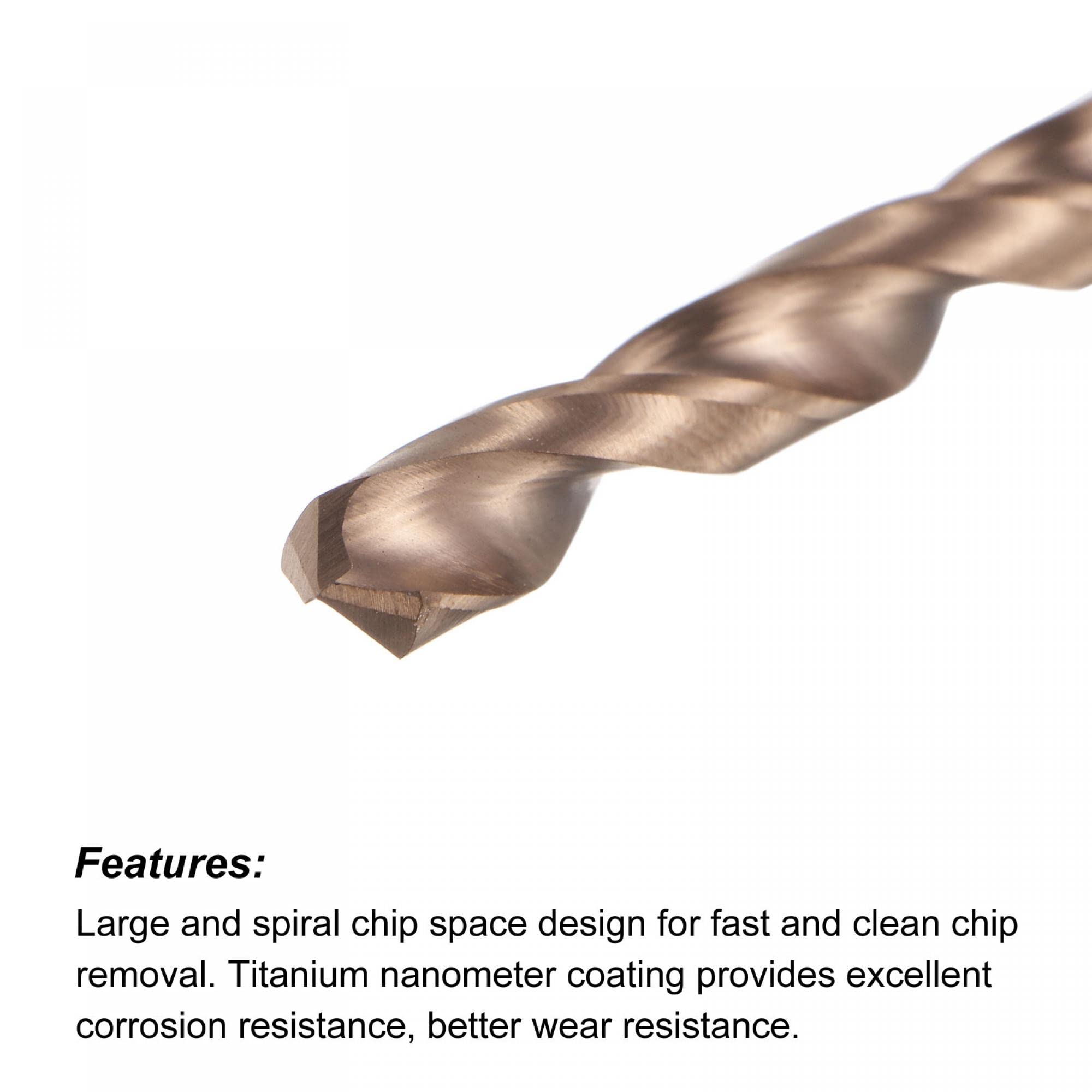 uxcell Twist Drill Bit, 4.1mm Jobber Drill Bit Nanoscale Titanium Coated K35 Tungsten Carbide Straight Shank 100mm Length for Drilling Stainless Steel Alloy Steel
