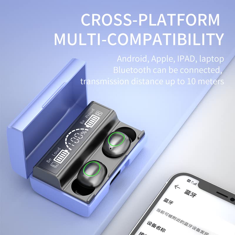 TCDSTAR Original Factory TWS Bluetooth 5.2 LED 9D Stereo HiFi Mini Touch Digital Breathing Light in-Ear Sport Earphone
