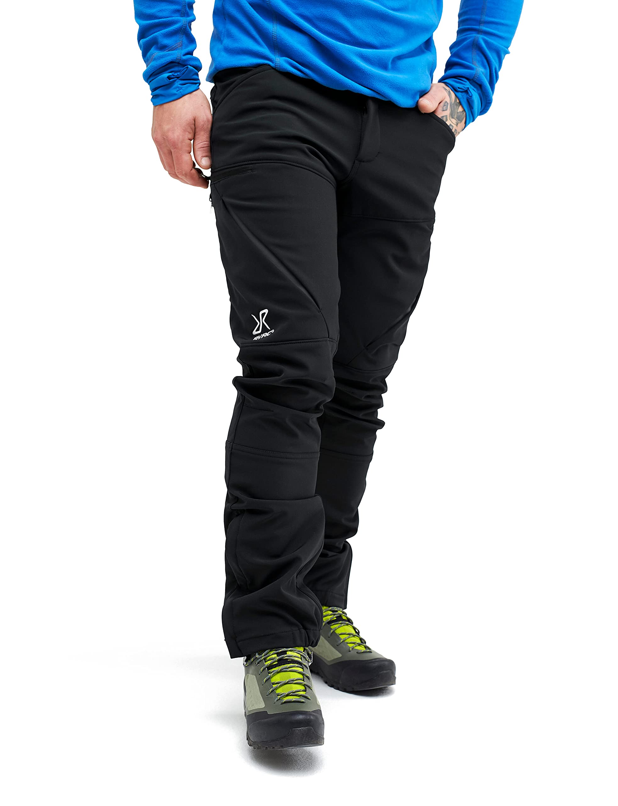 RevolutionRace Men’s Hiball Pants, Durable and Ventilated Pants for All Outdoor Activities, Black Edition, L