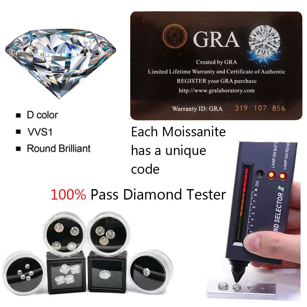 Michooyel 1.0ct Moissanite Engagement Ring 925 Sterling Silver Diamond Wedding Bands Ring Surrounded D Color, VVS Clarity Moissanite Jewelry for Women