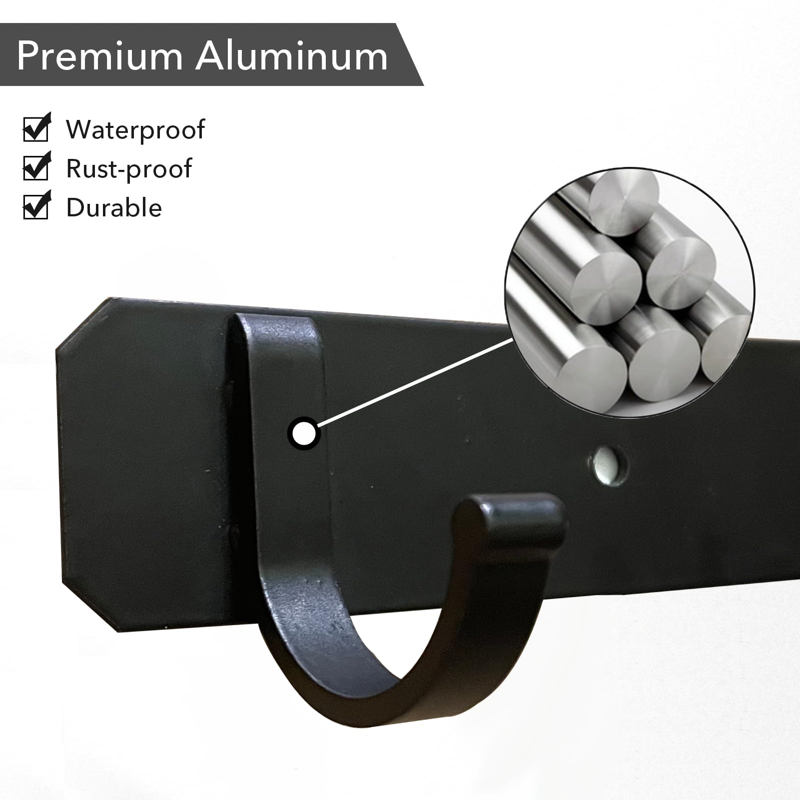 LBONG Coat Rack Wall Mount, Door Hooks for Hanging Towels, Backpack, Jacket, Mountable Holder with 5 Hanger, Black