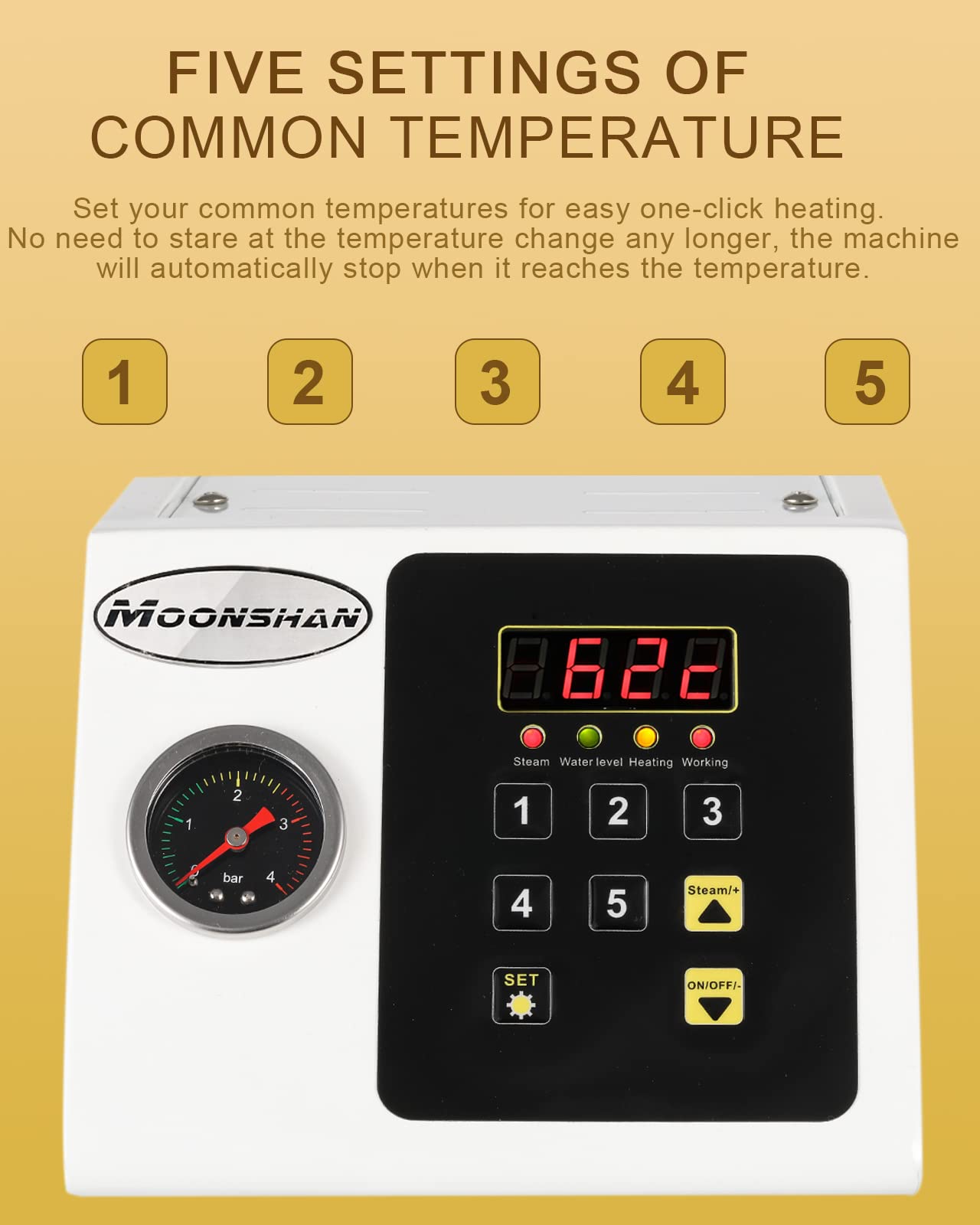 Moonshan Commercial Steam Milk Frother Fast Heating Milk Steamer Machine Boiler Quick Button Electric Fully-Automatic Coffee Foam Maker Frothing Machine for Coffee, Milk, Bubble Tea, Milk Tea