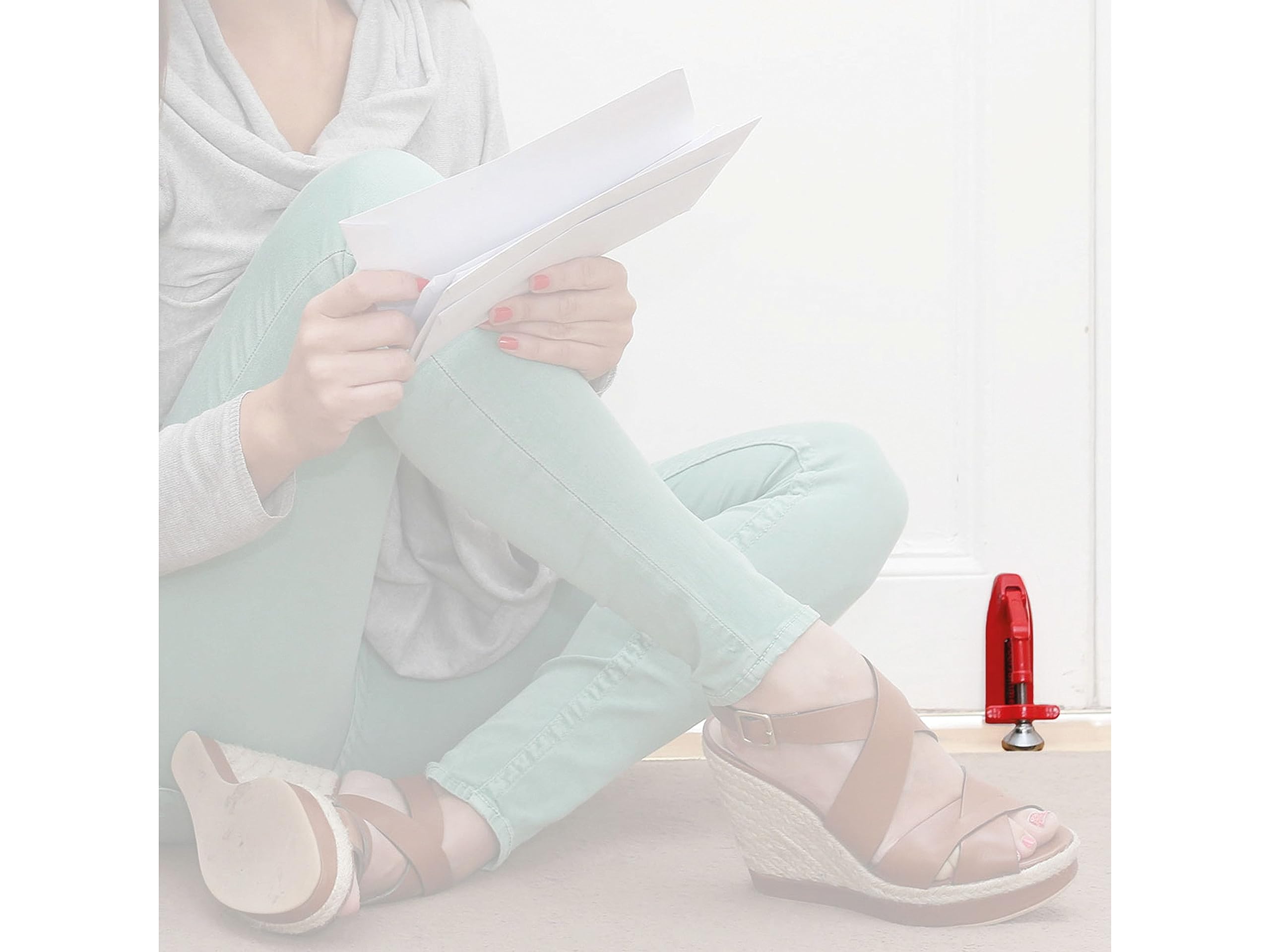 KH Security 370169 Break-in Protection Manual (DoorJammer, Red)