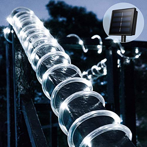 Solar String Lights Rope Lights Outdoor Waterproof 33ft 100 LEDs Holiday Christmas Decorations Fairy Lights (Y-H-GZD-CW)