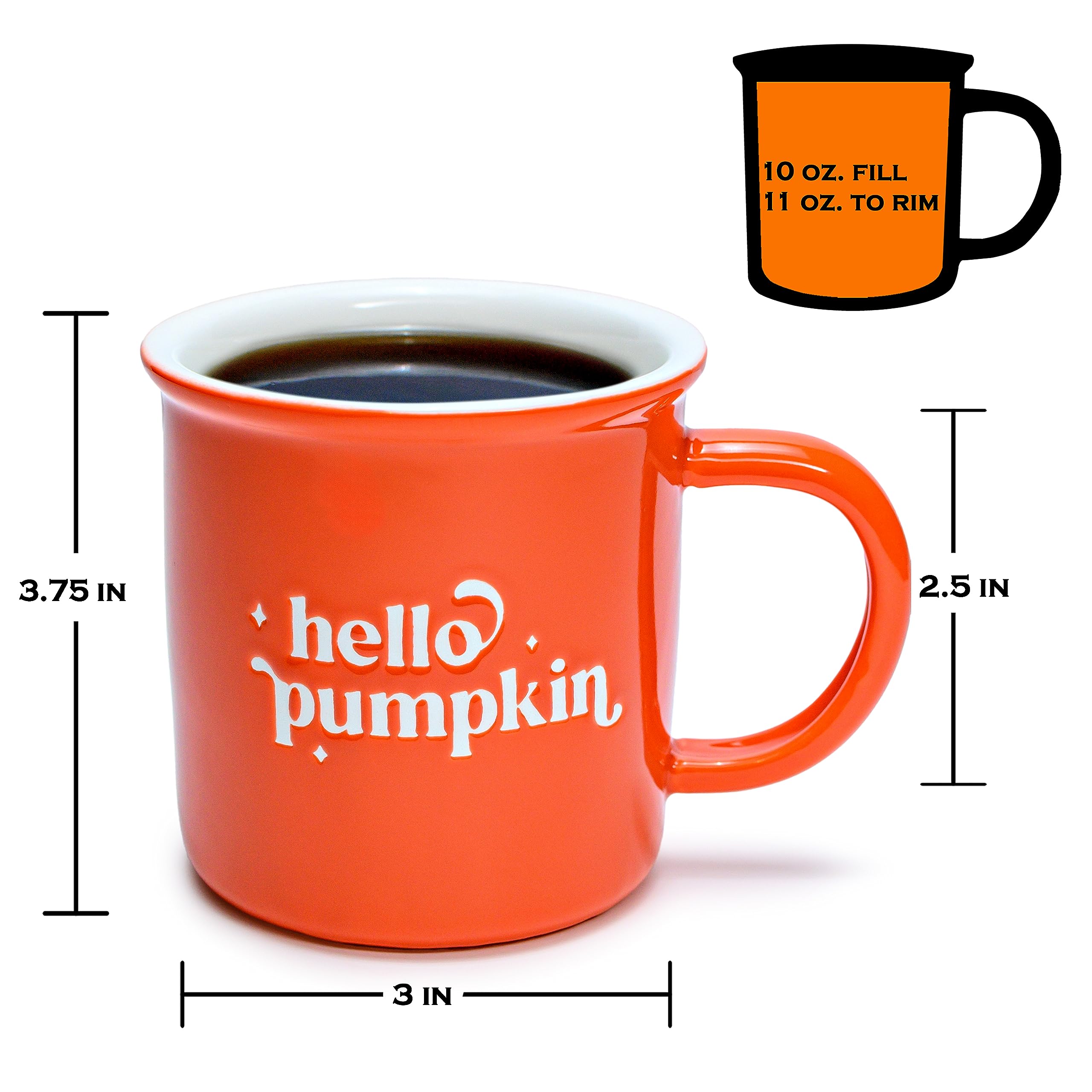 MAINEVENT Hello Pumpkin Fall Mugs 11 Ounce, Hello Pumpkin Coffee Mugs Fall, Hello Pumpkin Fall Coffee Mugs, Hello Pumpkin Holiday Mugs, Orange