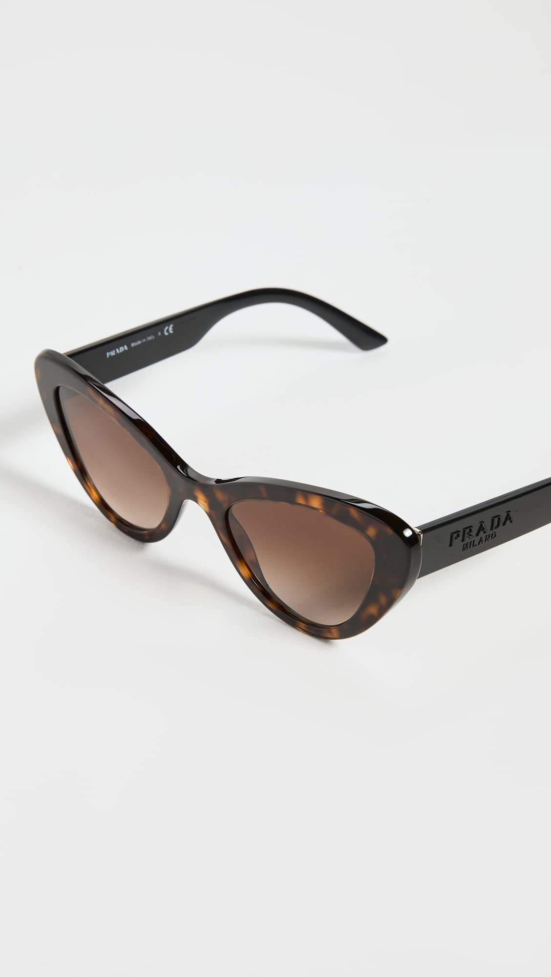 Prada Women's Cat Eye Sunglasses, Dark Havana Black, One Size