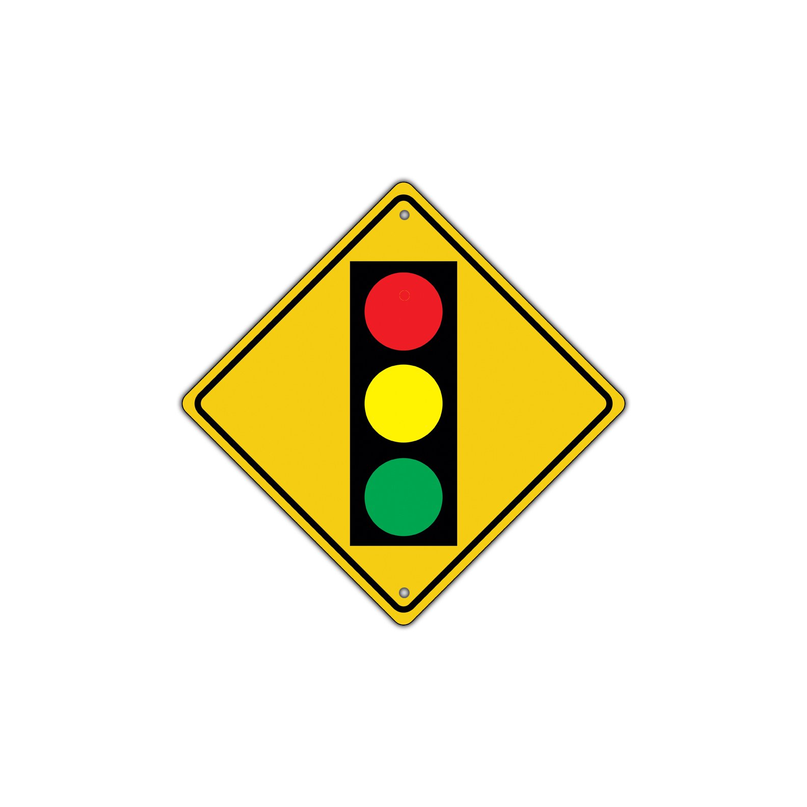 Traffic Light Ahead with Symbol Crossing Metal Aluminum Road Sign 12x12