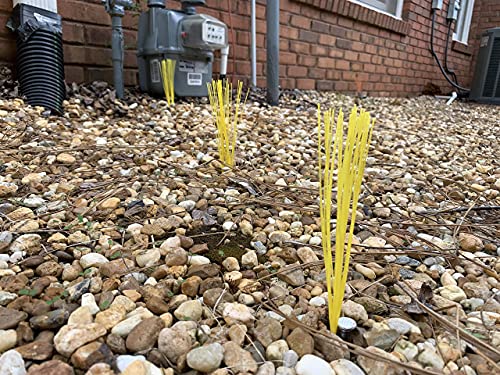 Trail Chasers Ground Markers Yellow 6 Inch Marking Whiskers with Lightweight Non-Rust Aluminum Stakes (Pkg of 25)