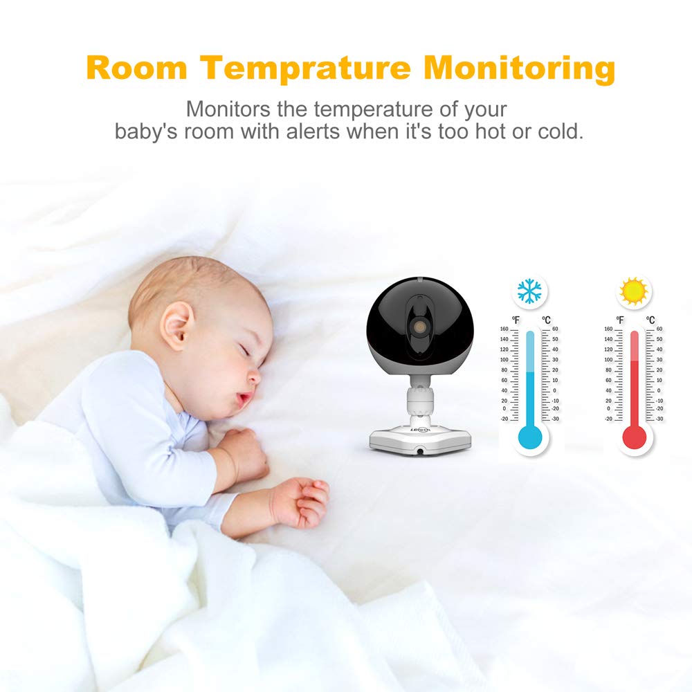 LBtech Video Baby Monitor with 2 Cameras and 4.3 inches Large LCD Screen,Automatic Night Vision,Two-Way Talkback/Audio,Temperature Detection,Power Saving/Vox,Zoom in Lens,Support Multi Camera