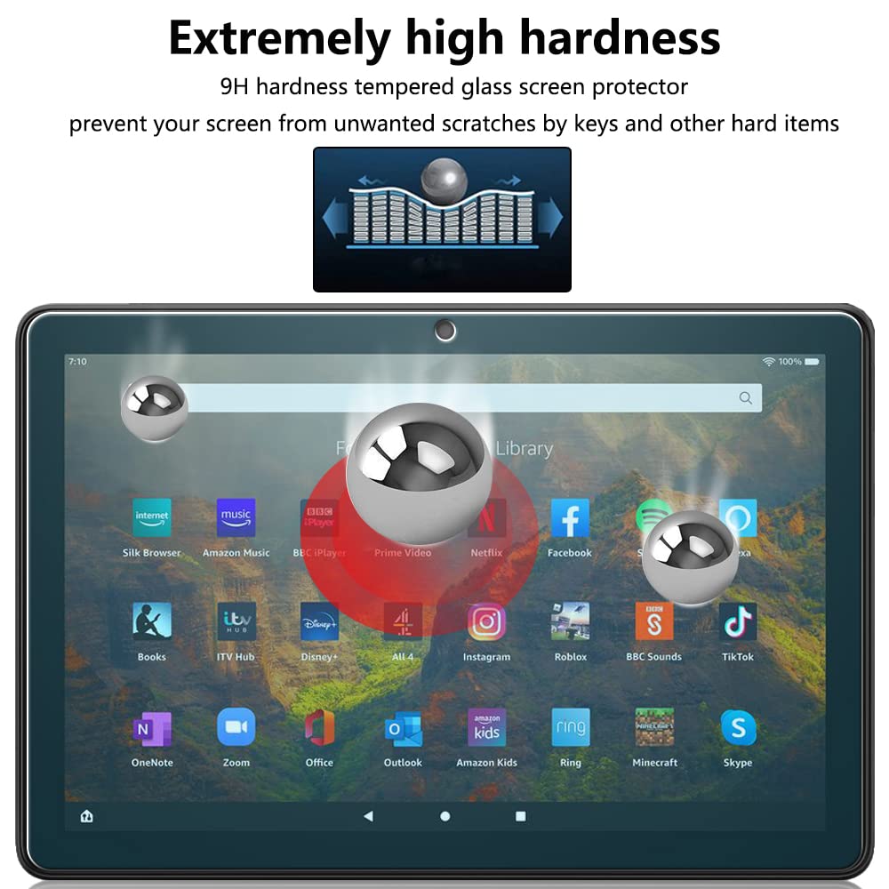 Warmyee [2 Pack] Blue Light Screen Protector for Amazon Fire HD 10/Fire HD 10 Plus/Fire HD 10 Kids/Fire HD 10 Kids Pro Tablet, Anti Glare Filter 10.1in(11th Gen, 2021 Released), Tempered Glass