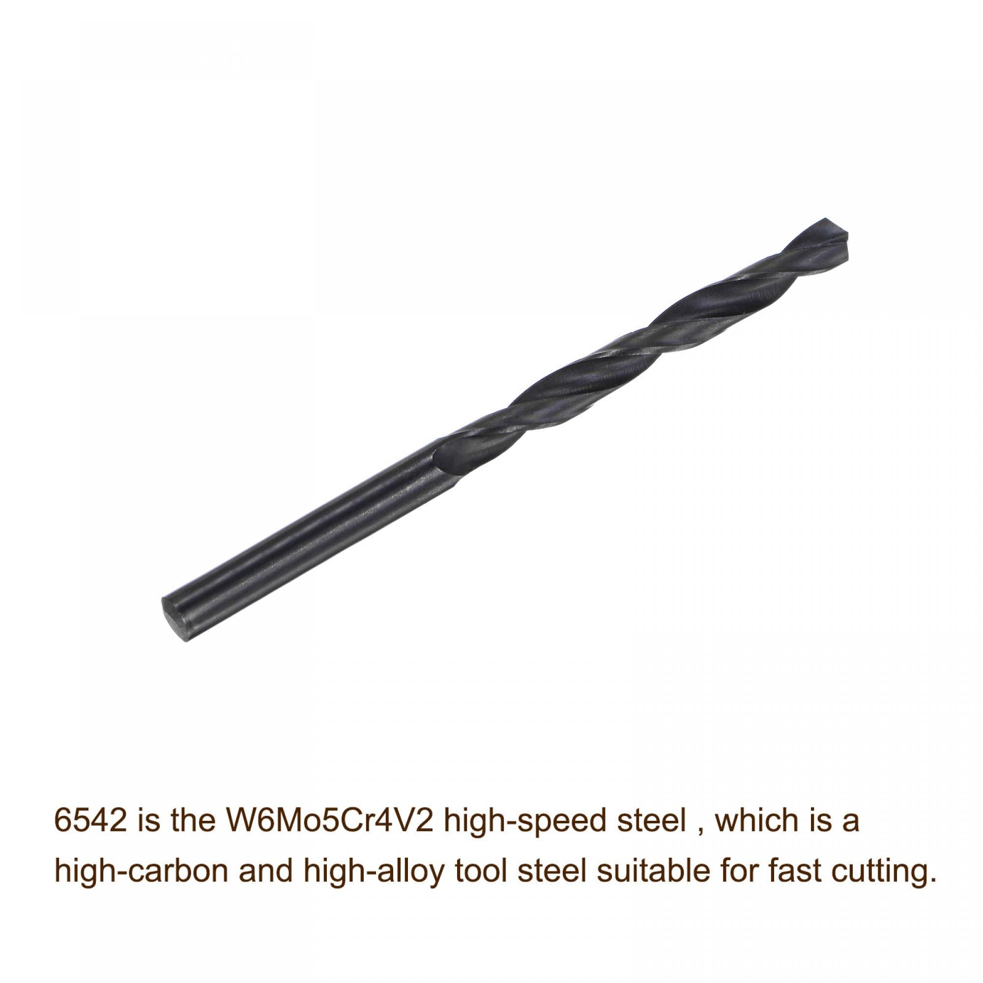 uxcell 6542 High Speed Steel Straight Shank Twist Jobber Drill Bit, Fully Ground Black Oxide Drill Bits 6.8mm Drill Diameter 110mm Total Length 4 Pcs
