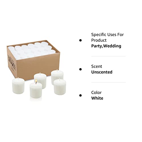 Yusevot Unscented White Votive Candles Bulk, 36 Packs Small 1.5 inch Wax Candles for Wedding, Party, Holiday & Home, 10 Hours Burning