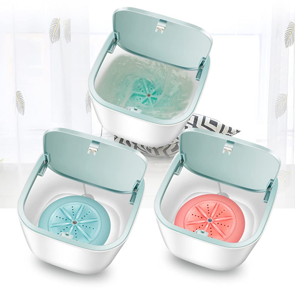 mewmewcat Mini Washing Machine Laundry Barrel Washer Underwear Socks Washer Portable Rotating Ultrasonic Washer Convenient for Home Dormitory