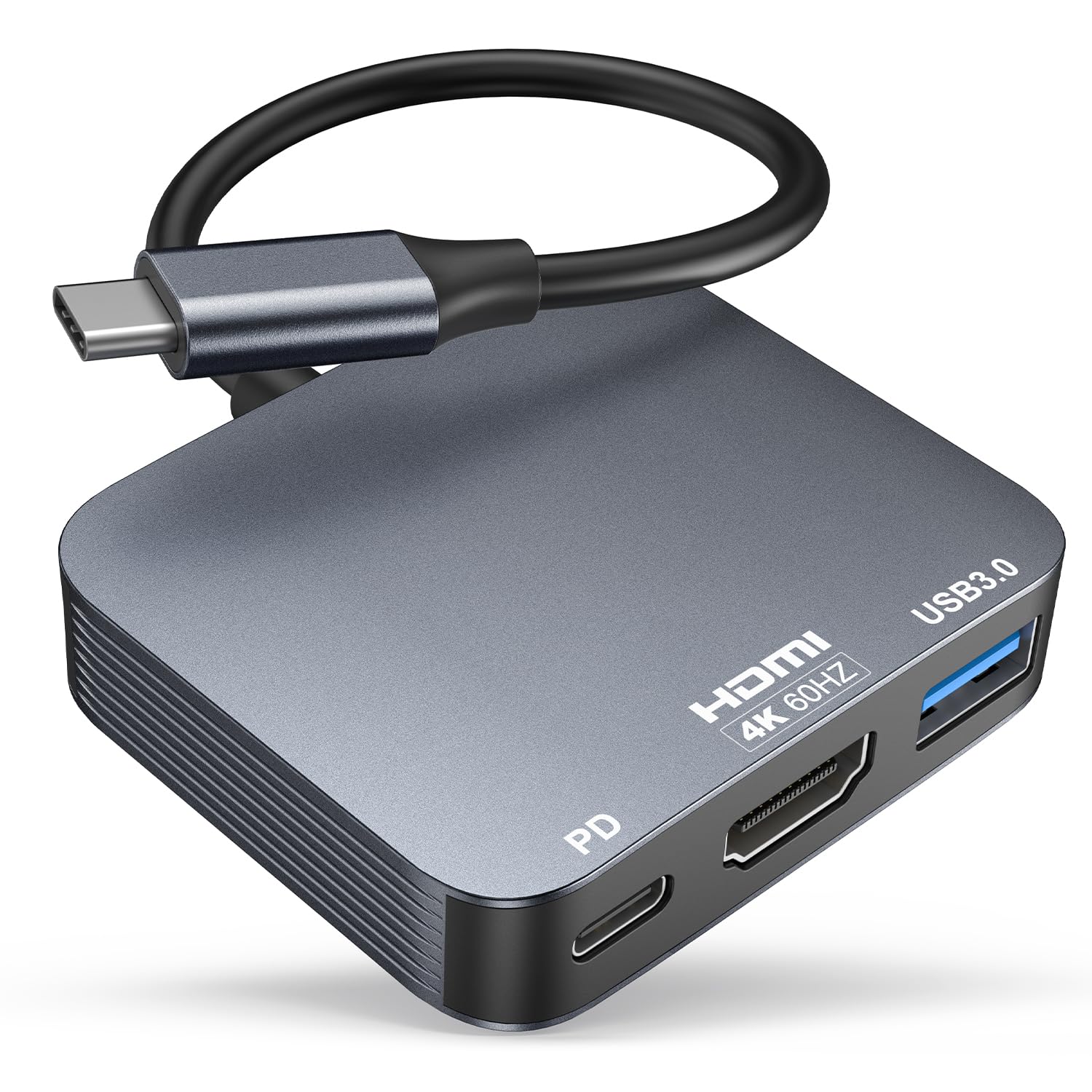 USB C to HDMI Adapter【4K@60HZ】, Vilcome Type-C to HDMI Adapter Multiport with USB Type C PD & USB 3.0 Port, HDMI to USB C Adapter for MacBook Pro/Air, Ipad Pro/Air, Dell XPS 13/15