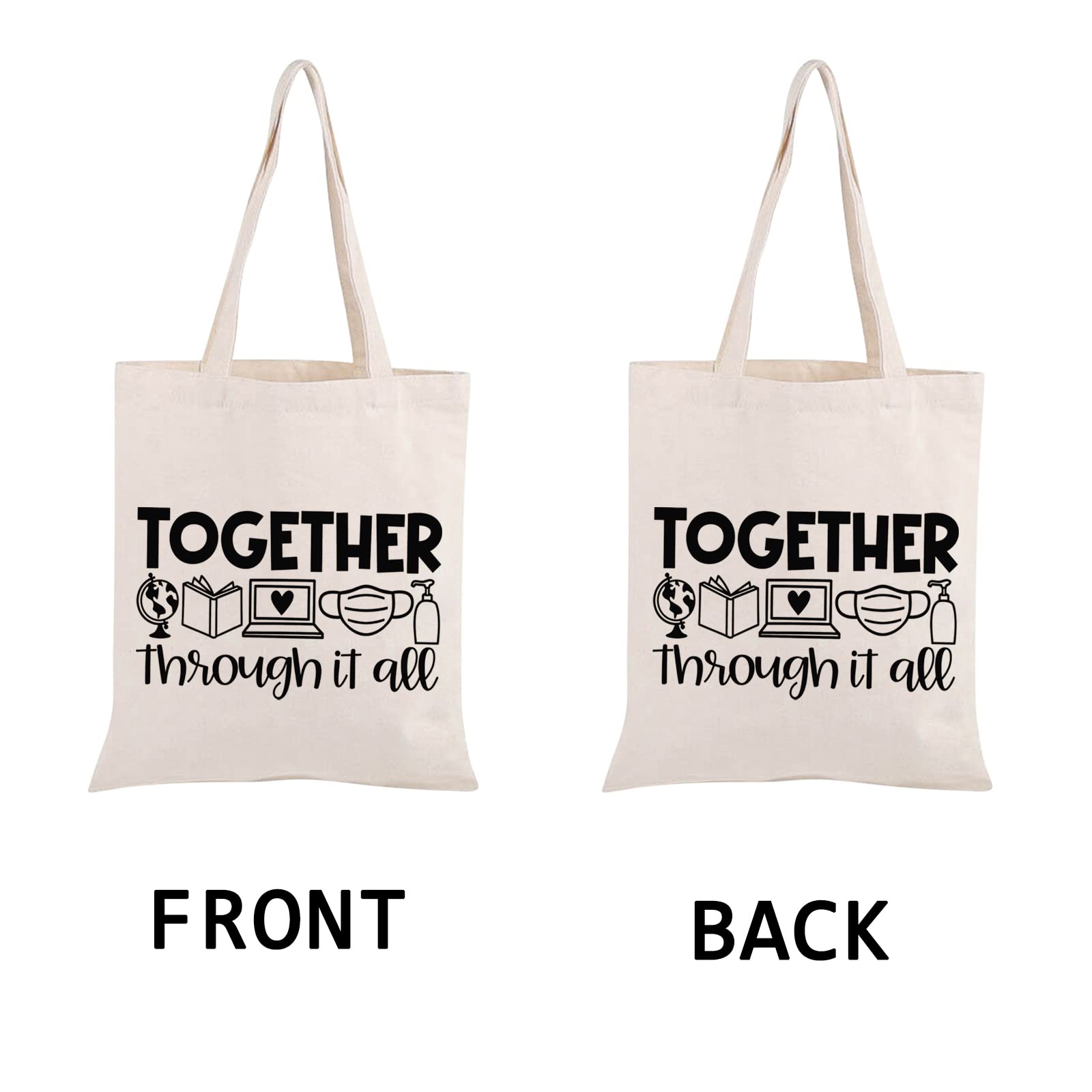 PWHAOO Teacher Appreciation Gift Distance Learning Teacher Accessory Tote Bag Together Through It All Shopping Bag (Together Through It All Tote)