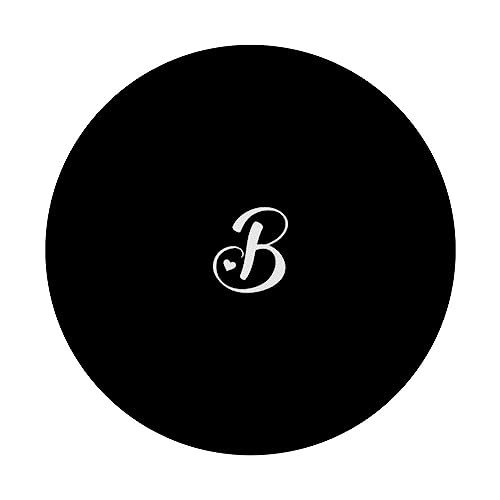 white letter B monogram initial minimalist heart graphic PopSockets Swappable PopGrip