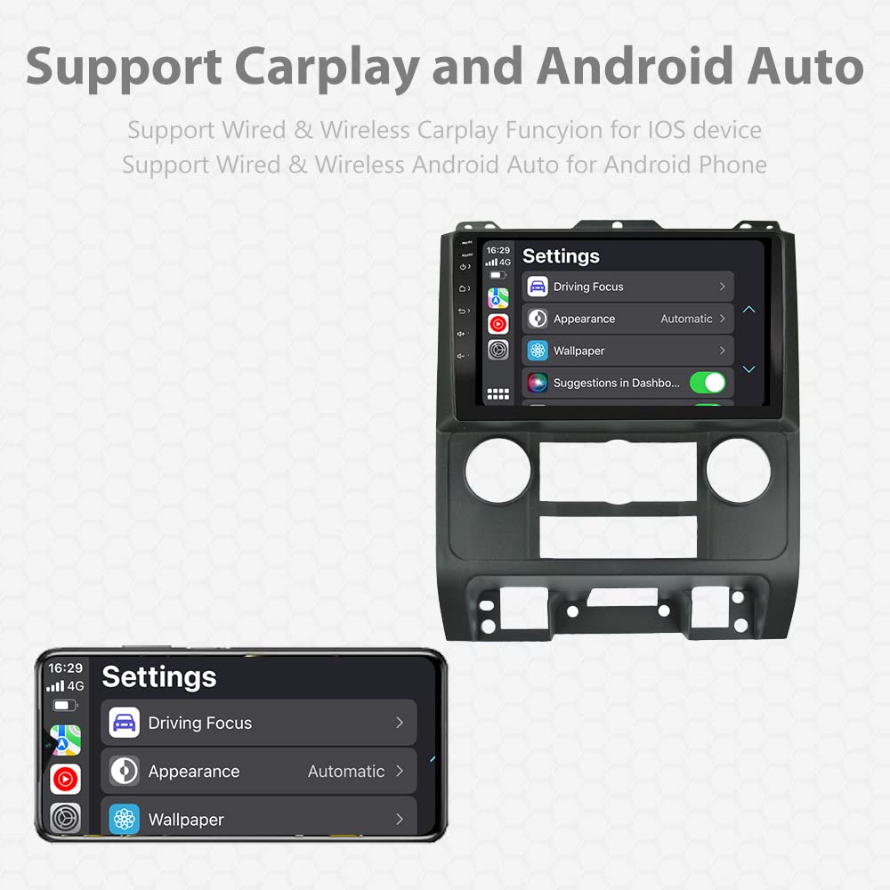 LEXXSON Android 11 System Car Radio Octa Core Head Unit, 9 inch High Definition Touch Screen Bluetooth USB Player 2G+32G NAND Memory Flash for Ford Escape 2008-2012/Mazda Tribute 2008-2012