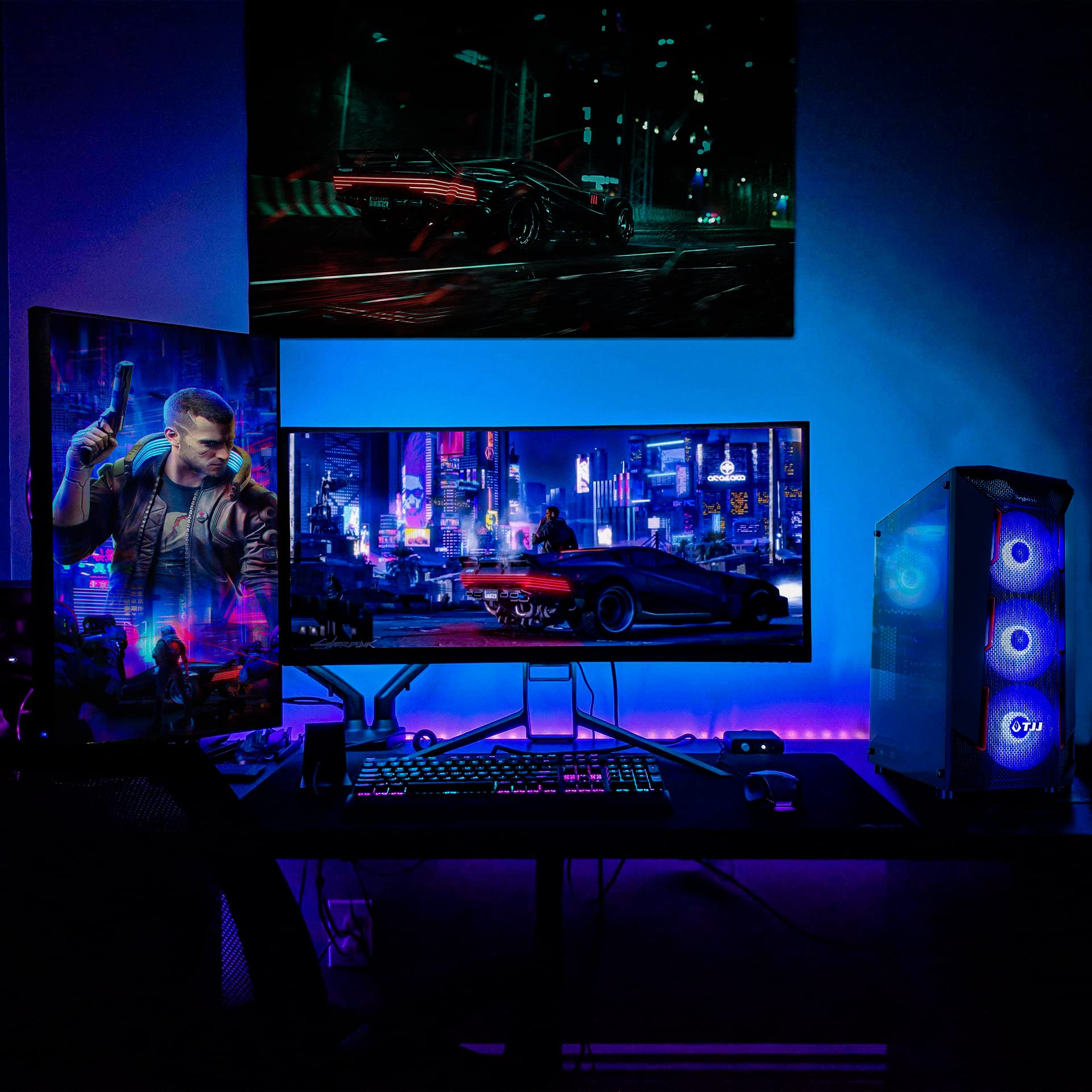 TJJ Snake Gaming PC Desktop - Intel Core i5-12400, GeForce RTX 3060 12GB, 16GB DDR4 3200 with RGB, 1TB NVMe M.2 SSD, Built-in WiFi 6, VR Ready, Keyboard & Mouse Combo, Win 10 Home