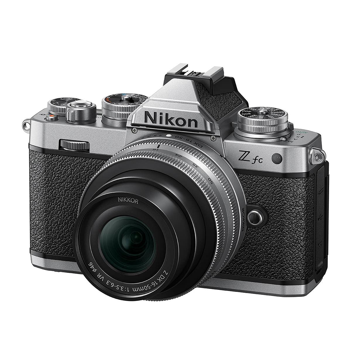 Nikon Z fc DX-Format Mirrorless Camera with NIKKOR Z DX 16-50mm f/3.5-6.3 VR Lens, Silver with FTZ II Mount Adapter