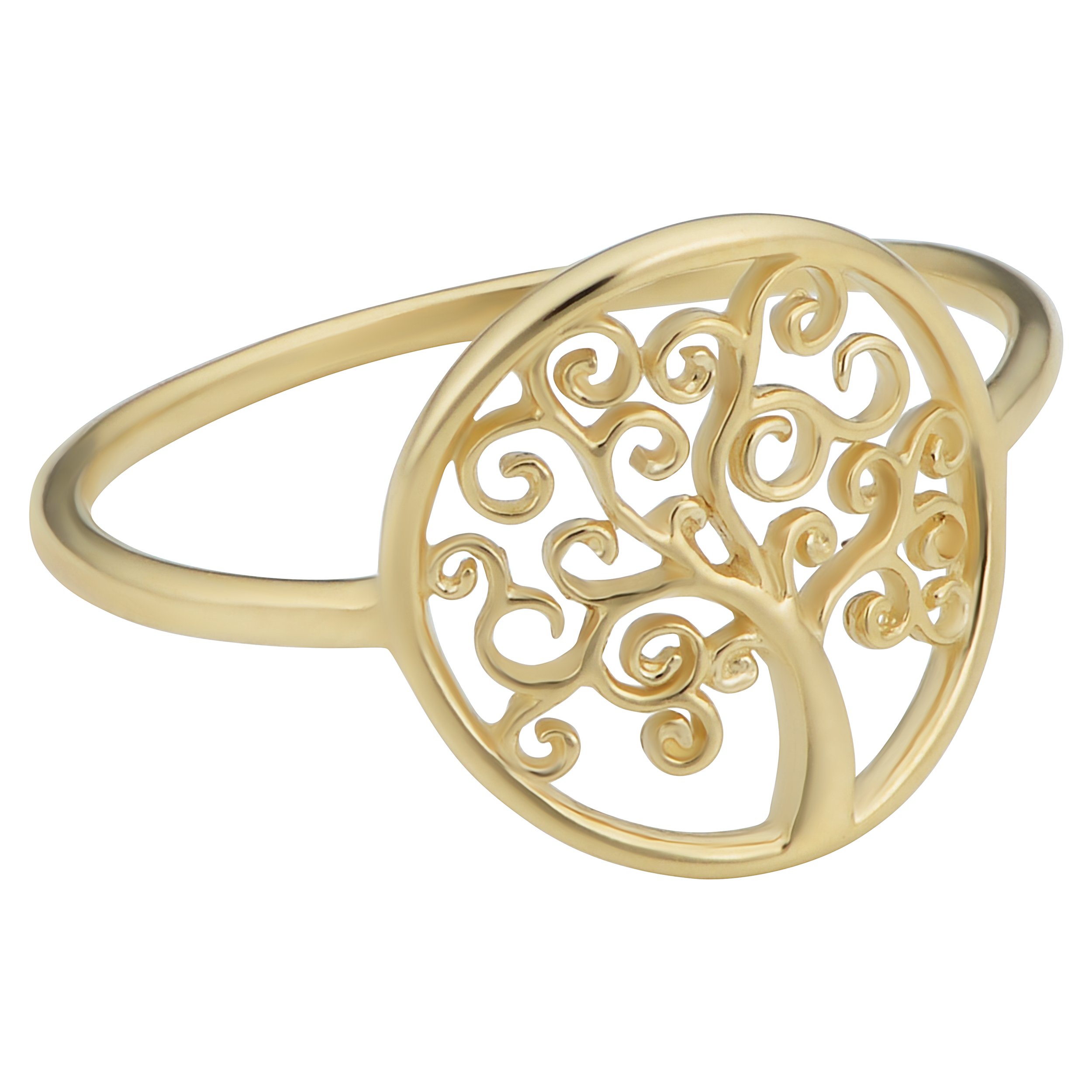 Kooljewelry 14k Yellow Gold Tree of Life Ring (size 8)