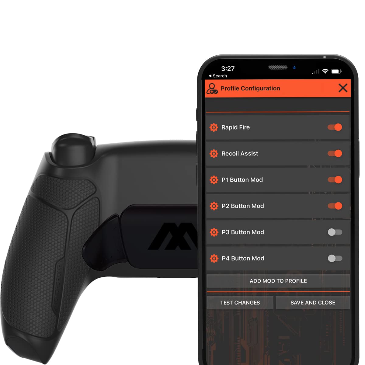 MODDEDZONE Smart Extreme Modded Controller + Anti Recoil 2 Remap Buttons & Interchangeable Thumbsticks & Hair Triggers, Tactical Buttons Compatible with PS5 Custom Controller PC (St Black)