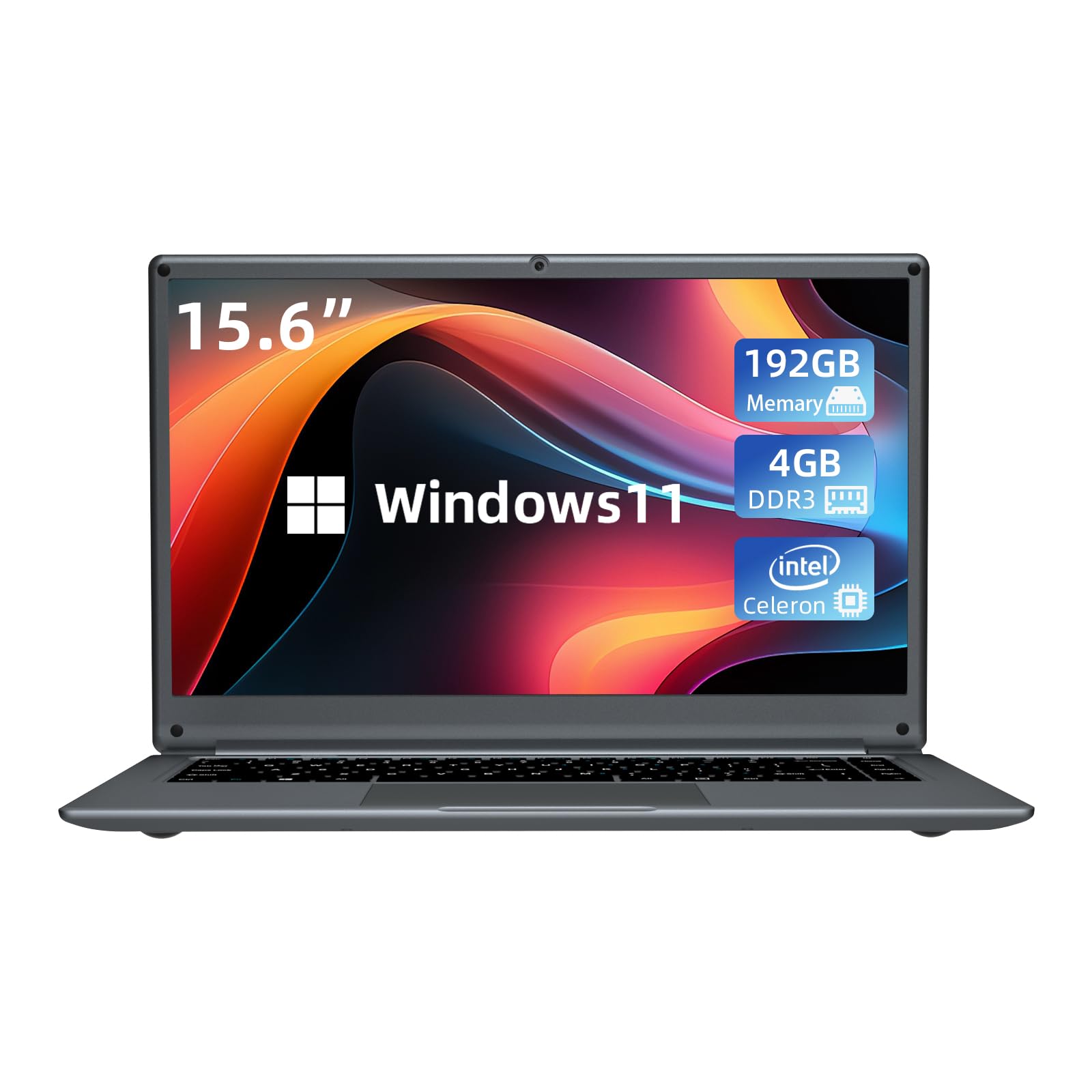 Morostron Laptop 4GB DDR4 128GB SSD 64GB EMMC, 15.6 Inch Windows 11 Laptops Computer with Intel Celeron Quad Core Processor, Mini HDMI, SD Scard, WiFi, Webcam, USB3.0, Bluetooth 4.2, Black