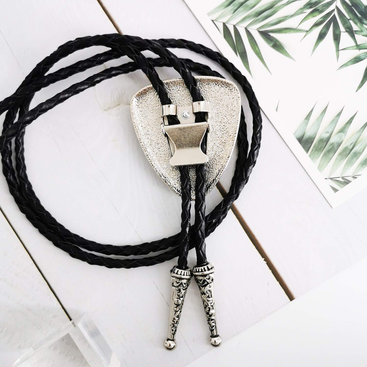 LAXPICOL Vintage Western Cowboy Black Stone Bolo Tie For Men