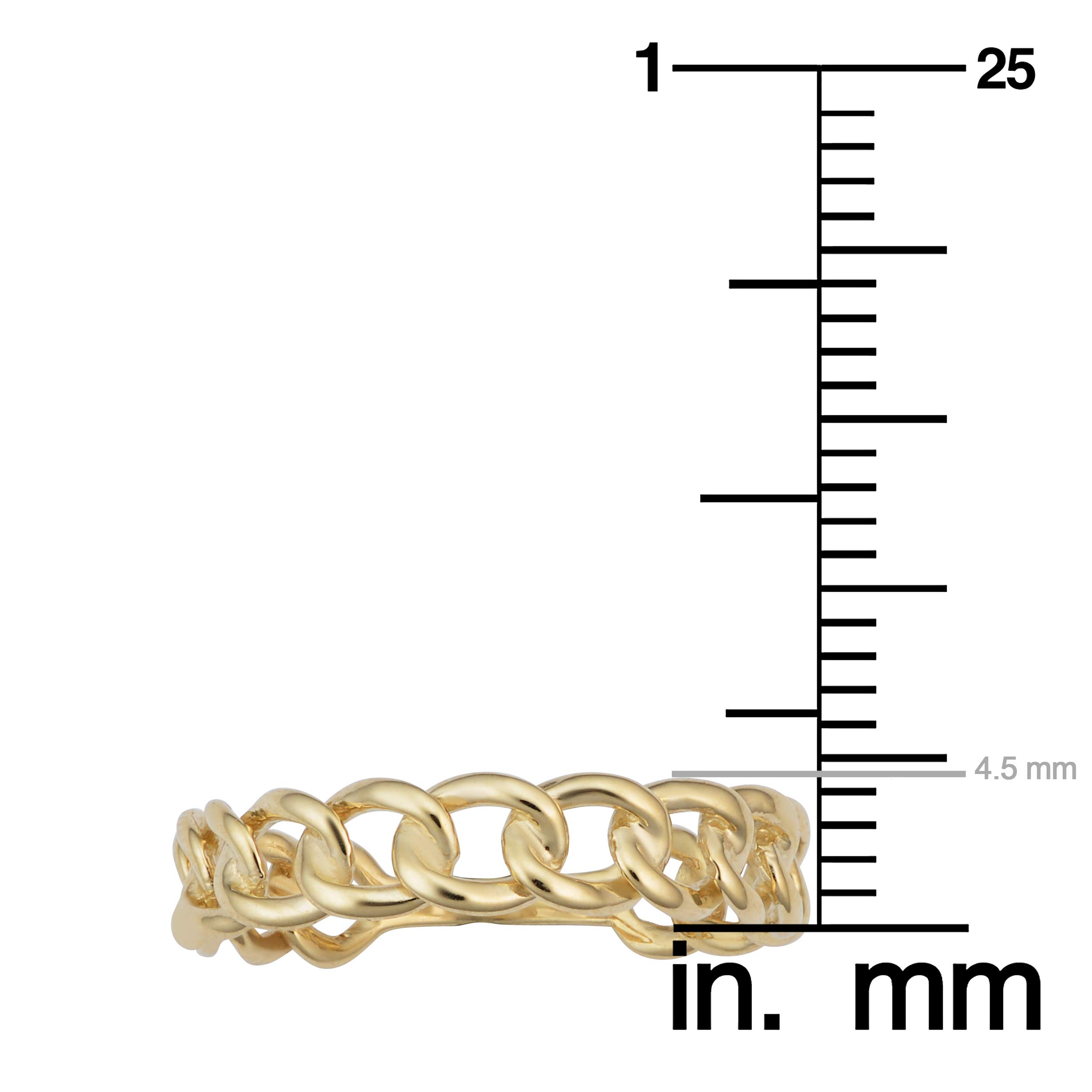 Kooljewelry 14k Yellow Gold 4.5 mm Curb Link Ring (size 7)