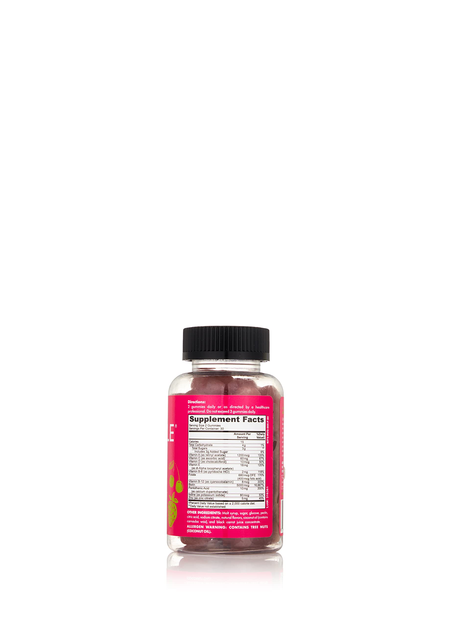 Mielle Organics Adult Healthy Hair Formula Gummy Vitamins with Biotin, 60 Count