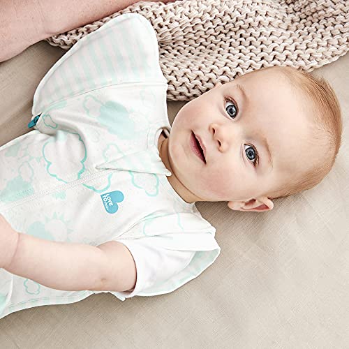 Love to Dream Swaddle UP Transition Bag Organic lbs Patented ZipOff Wings Gently Help Baby Safely Transition from Being swaddled arms Free Before Rolling Over, Mint, Large (19-24 Pound)