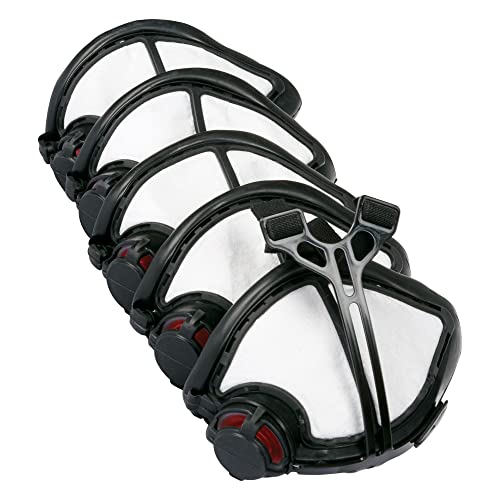 Trend Air Stealth Lite Pro Respirator Dust Mask Bundle, Reusable Lightweight Frame & 5 Replaceable Mask Filters, APF20, NIOSH Approved, STE/LP/ML/5