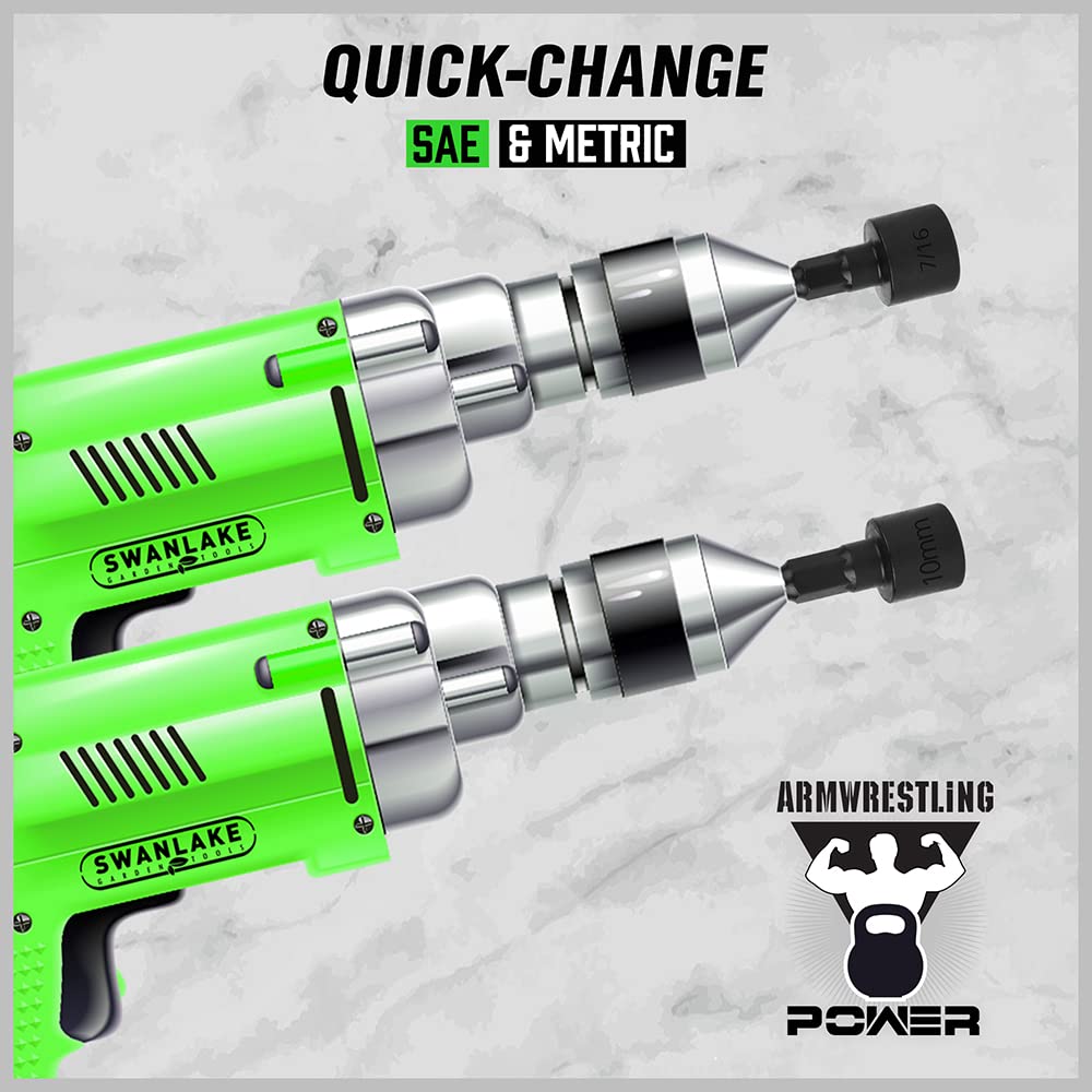 SWANLAKE 20PCS Power Nut Driver Set for Impact Drill, 1/4β Hex Head Drill Bit Set SAE and Metric