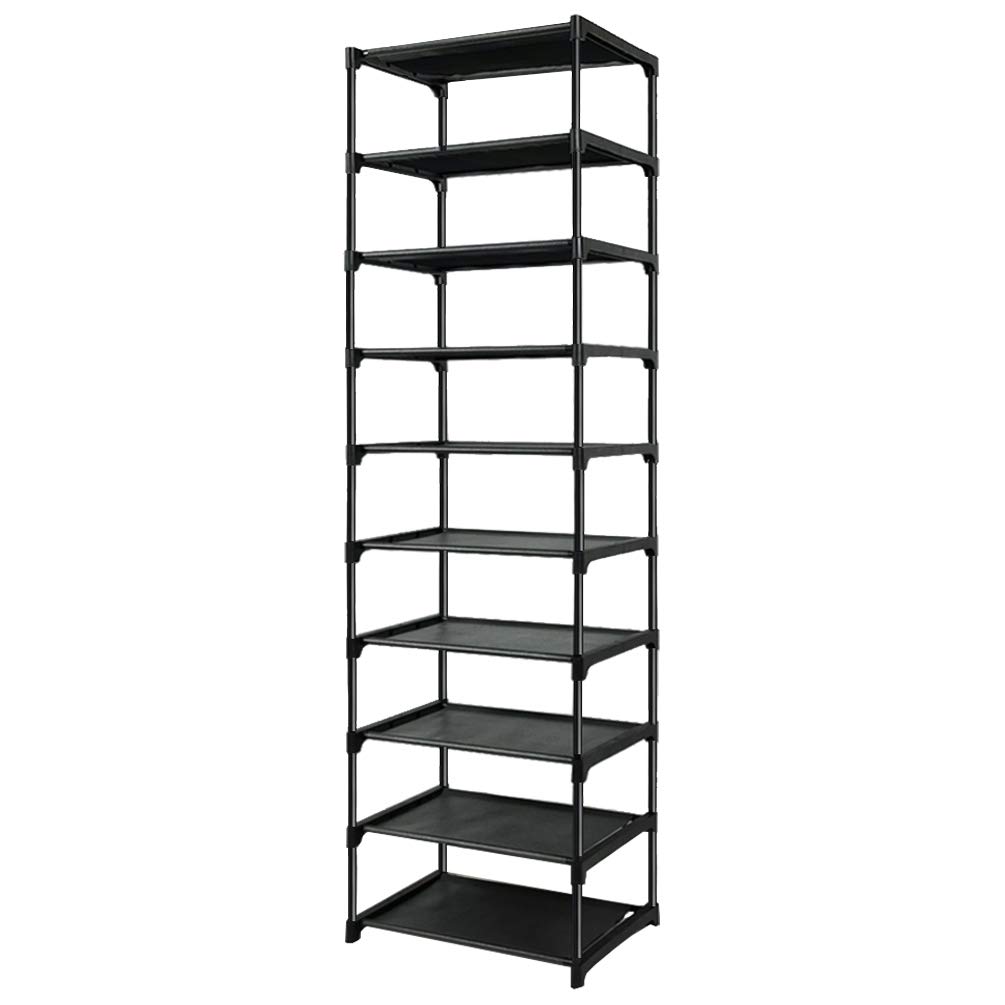 ZQWSYU Shoe Rack 10 Tier Narrow Shoe Racks for Closets Durable Enterway Shoe Rack Organizer Shoes Rack Shoe Shelf Tall Shoe Stand Metal Shoe Rack Stackable Separable
