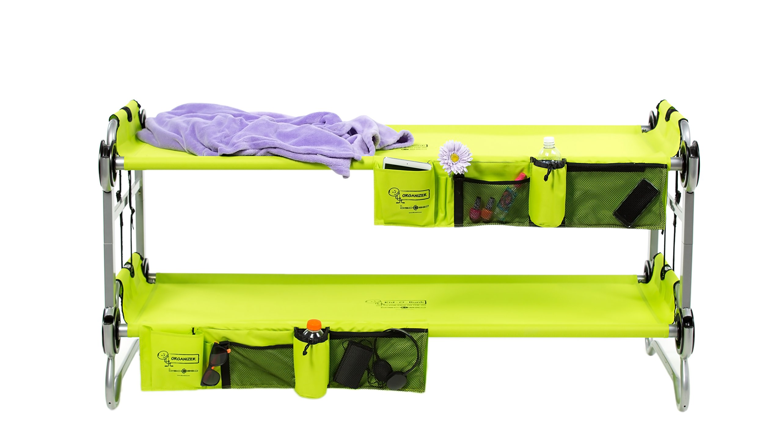 Kid-O-Bunk with 2 Side Organizers, Lime Green