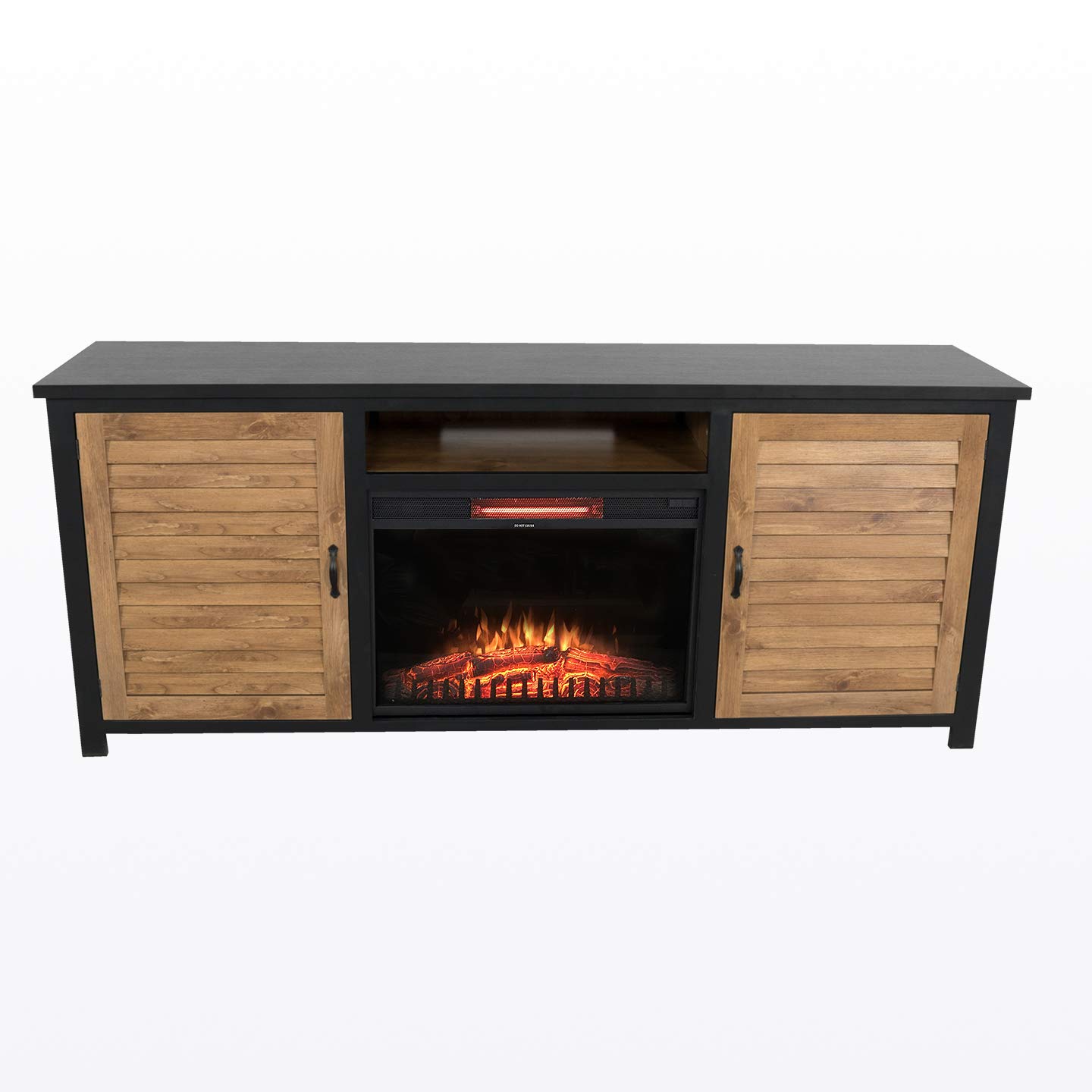 Moscow Electric Fireplace Insert Heater 26 inch Standing Wall Fake Fire Place, Remote Control with Timer, 4 Flame Setting, Safty Protection, Black