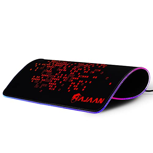RGB Gaming Mouse Pad Mat- HAJAAN Customizable RGB Lighting Mouse mat with Non-Slip Rubber Base, Soft Computer Mousepad for Gaming and Working -MacBook, PC, Laptop, Desktop- Black