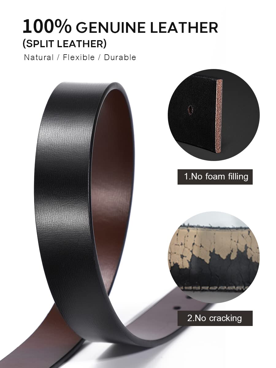 RICH LEAF Reversible Belts for Men Black Brown Genuine Leather Belts Jeans Classic Business Dress Prong Buckle With Gift Box