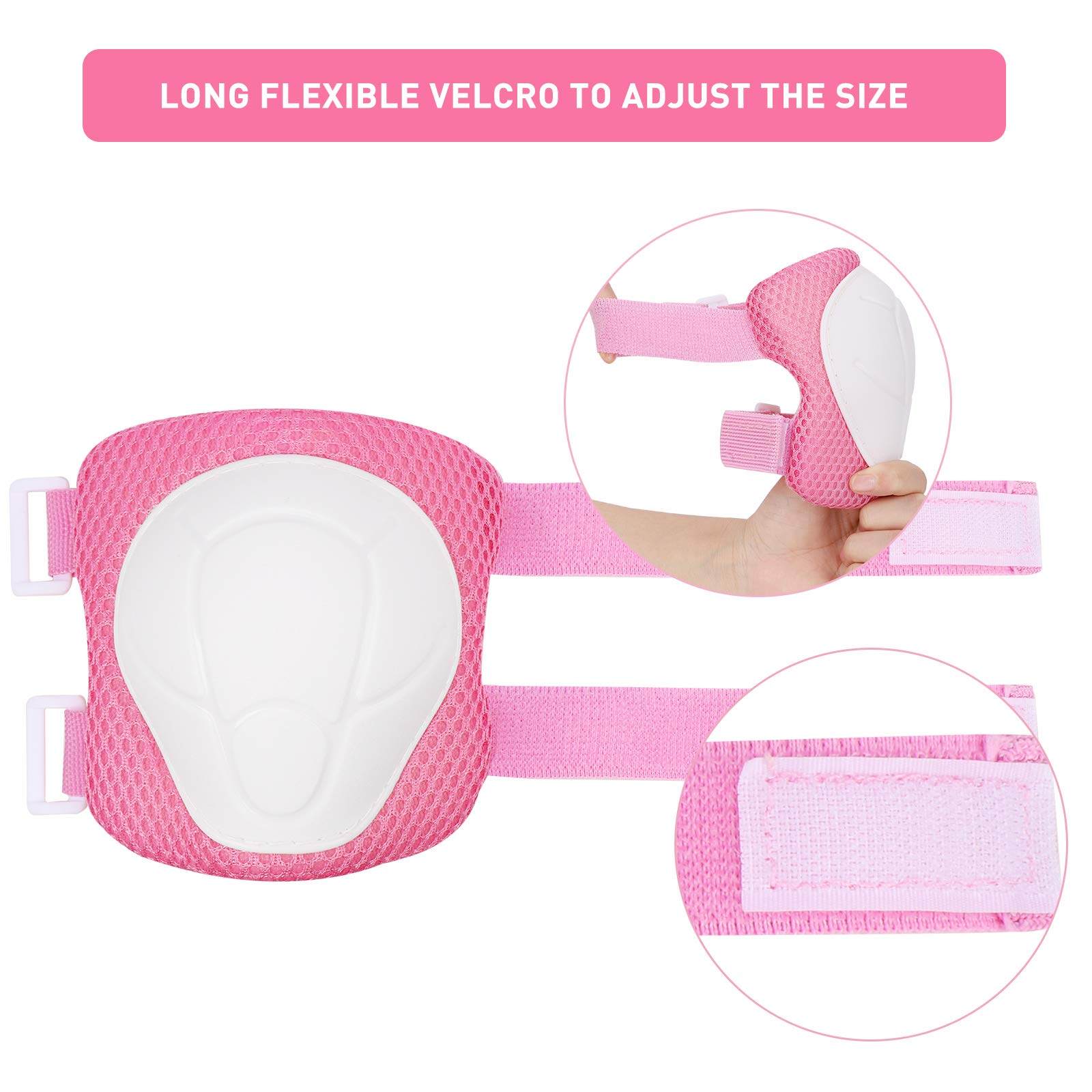 Kid's Protective Gear Set,Roller Skating Skateboard BMX Scooter Cycling Protective Gear Pads (Knee Pads+Elbow Pads+Wrist Pads),(White)