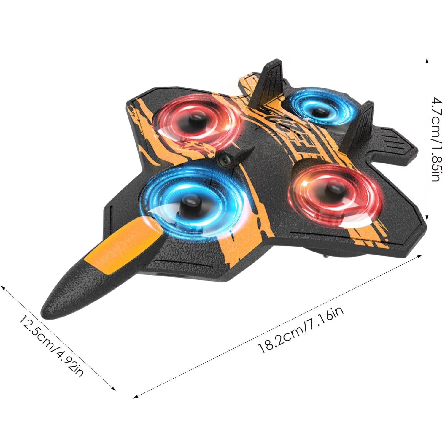 Leencum RC AirPlane Drone, Remote Control Airplane Quadcopter Helicopter with Auto Hovering,3D Flips,3 Speed Modes,long Flight Distance Flying Time Orange