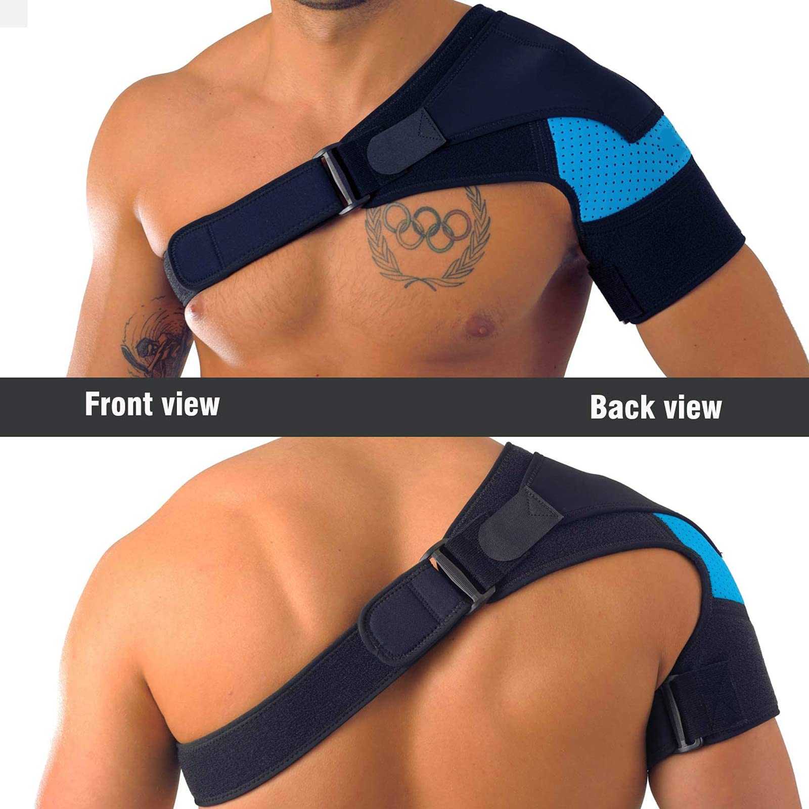 Lzour Shoulder Support Brace for Men and Women - Adjustable Wrap Compression and Stability for Chronic Pain and Aches in Injuries Such As Torn Rotator Cuff, Dislocated AC Joint (M - XL),Pink,L/XL