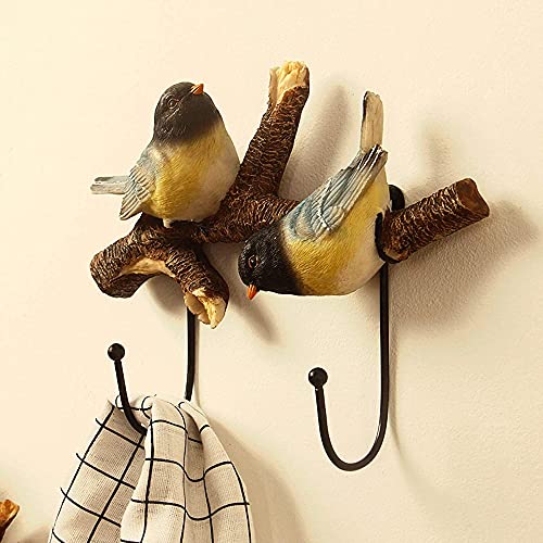 WNESY Wall-Mounted Coat Rack Bird Decoration Hook Modern European-Style Living Room Wall Coat Rack Room Creative Coat Hook Wall-Mounted Coat Hook-E