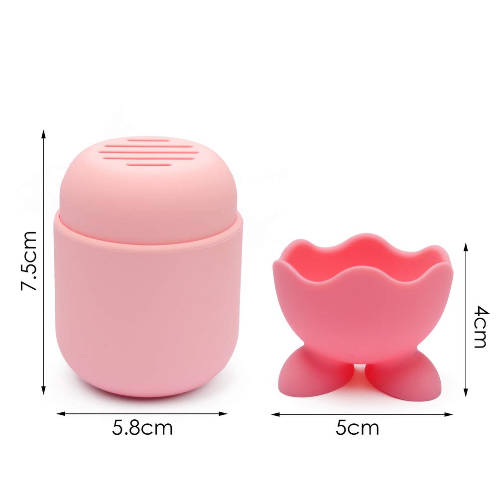 Makeup Sponge Holder, Beauty Blender Holder Makeup Blender Travel Case with 1Piece Makeup Sponge Blender Drying Stand(Pink)
