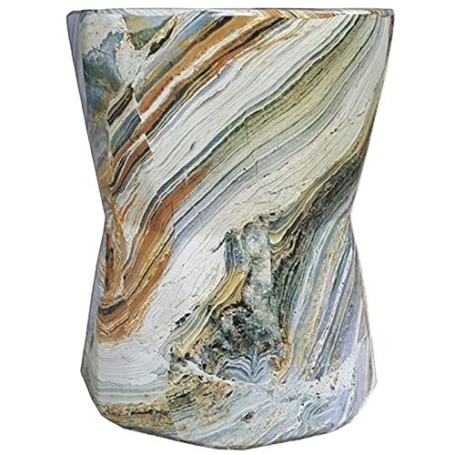 JENKEM Decorative Ceramic Garden Stool, Glazed Marble Texture Living Room Ceramic Stool, Suitable for Living Room, Balcony, Garden, Etc (Color : B)